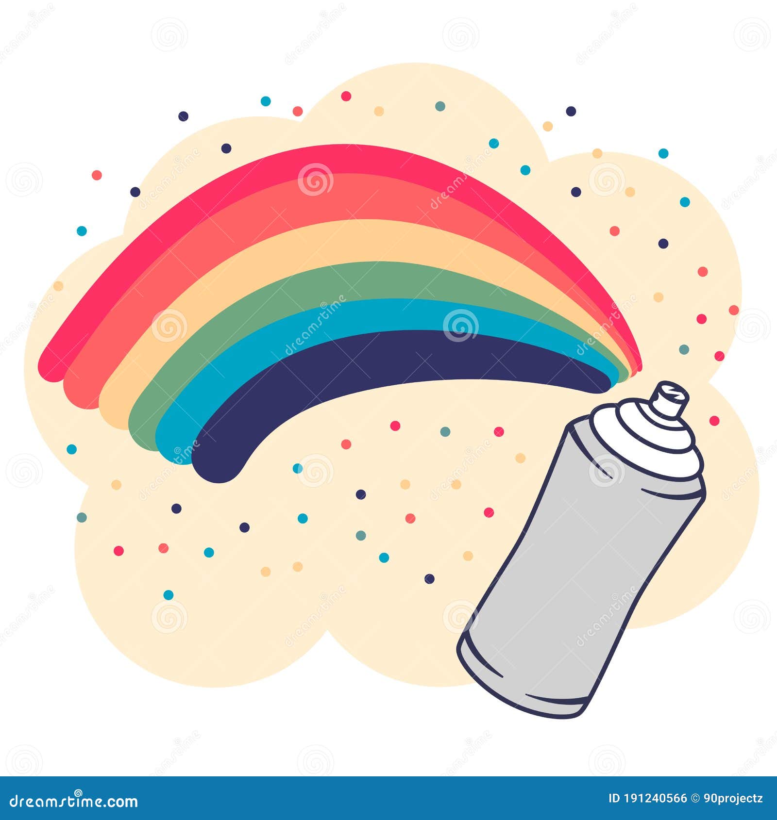 Spray Can Rainbow Color Vector Illustration. Stock Vector ...