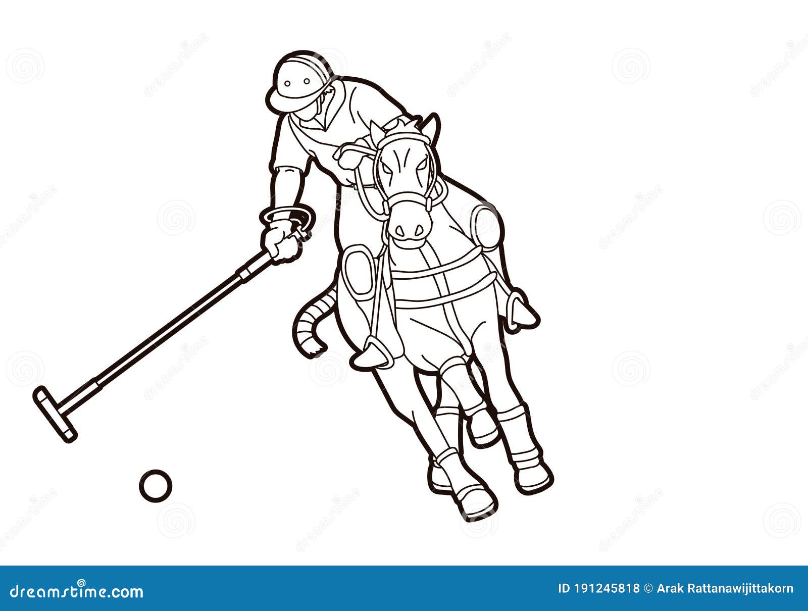 Polo Horse Player Action Sport Cartoon Graphic Vector. Stock Vector ...