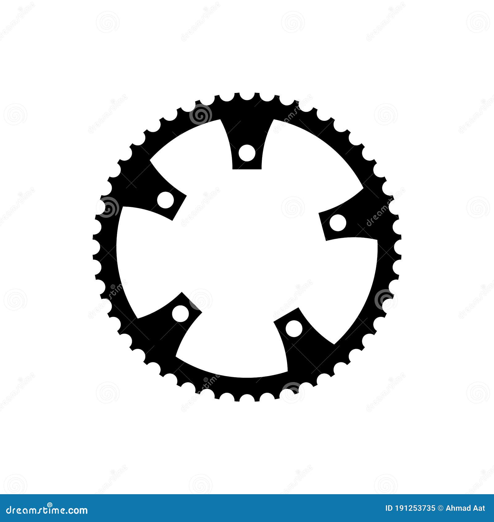 Simple Flat Monochrome Bicycle Sprocket Icon. Chainrings, Bike Gear ...