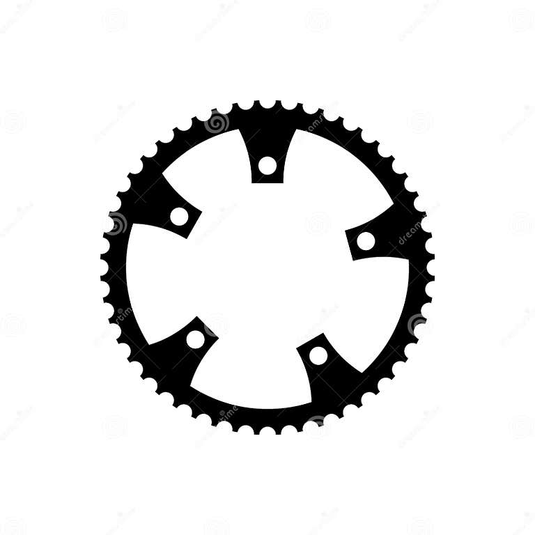 Simple Flat Monochrome Bicycle Sprocket Icon. Chainrings, Bike Gear ...