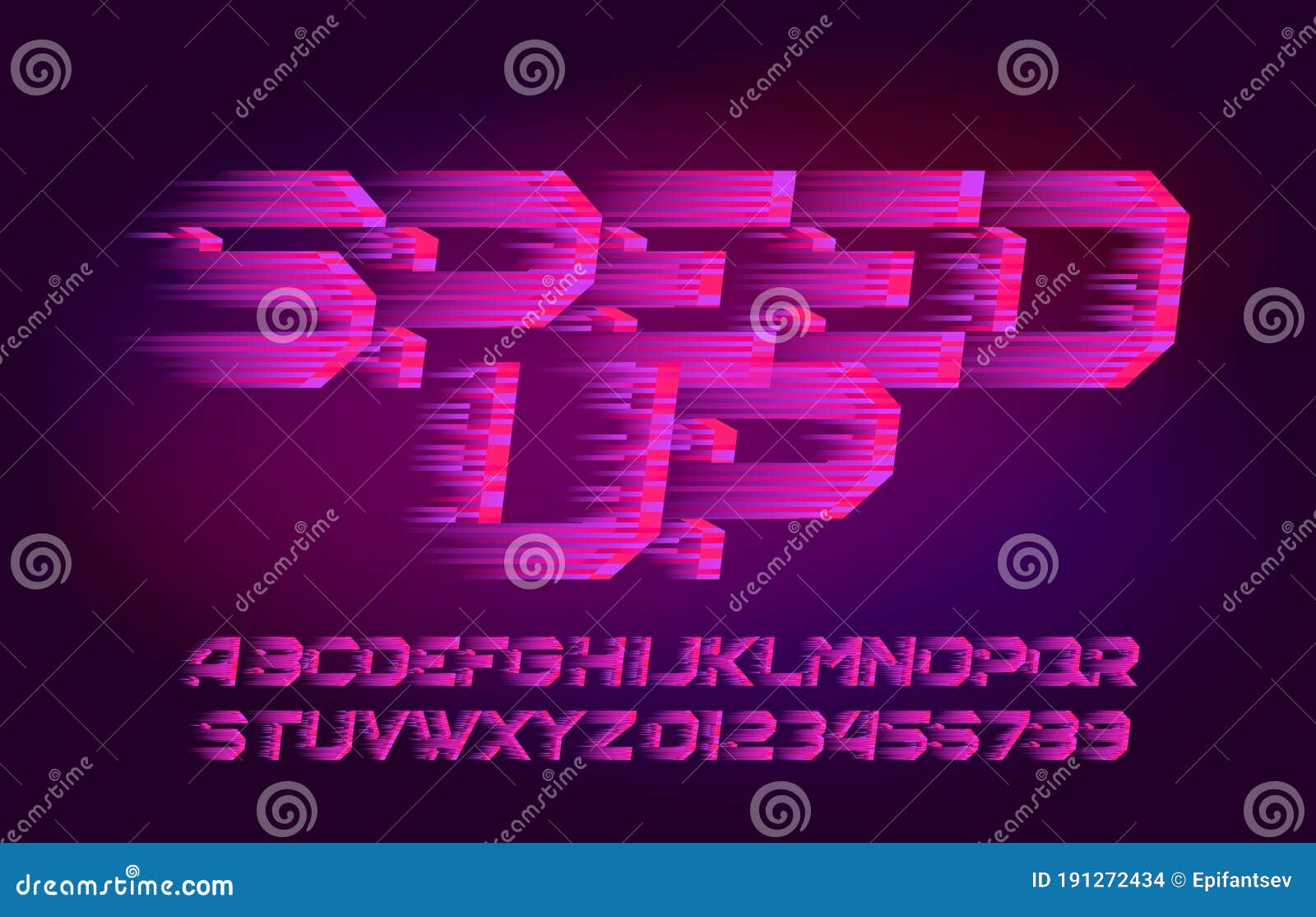Numbers With Blurred Edges, Fluted Glass Style. Pixel Numbers. Set Of ...