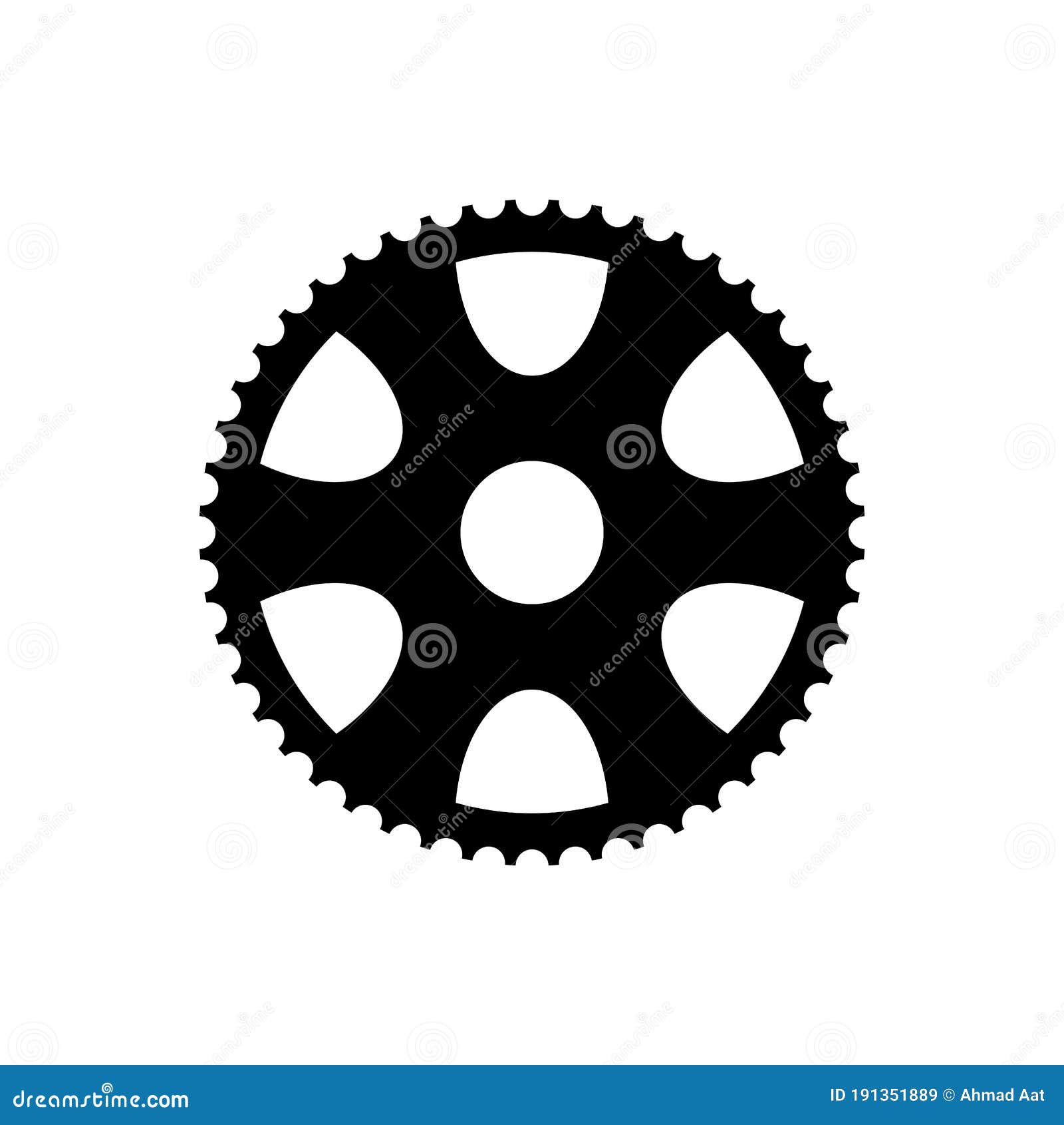Simple Flat Monochrome Bicycle Sprocket Icon. Chainrings, Bike Gear ...
