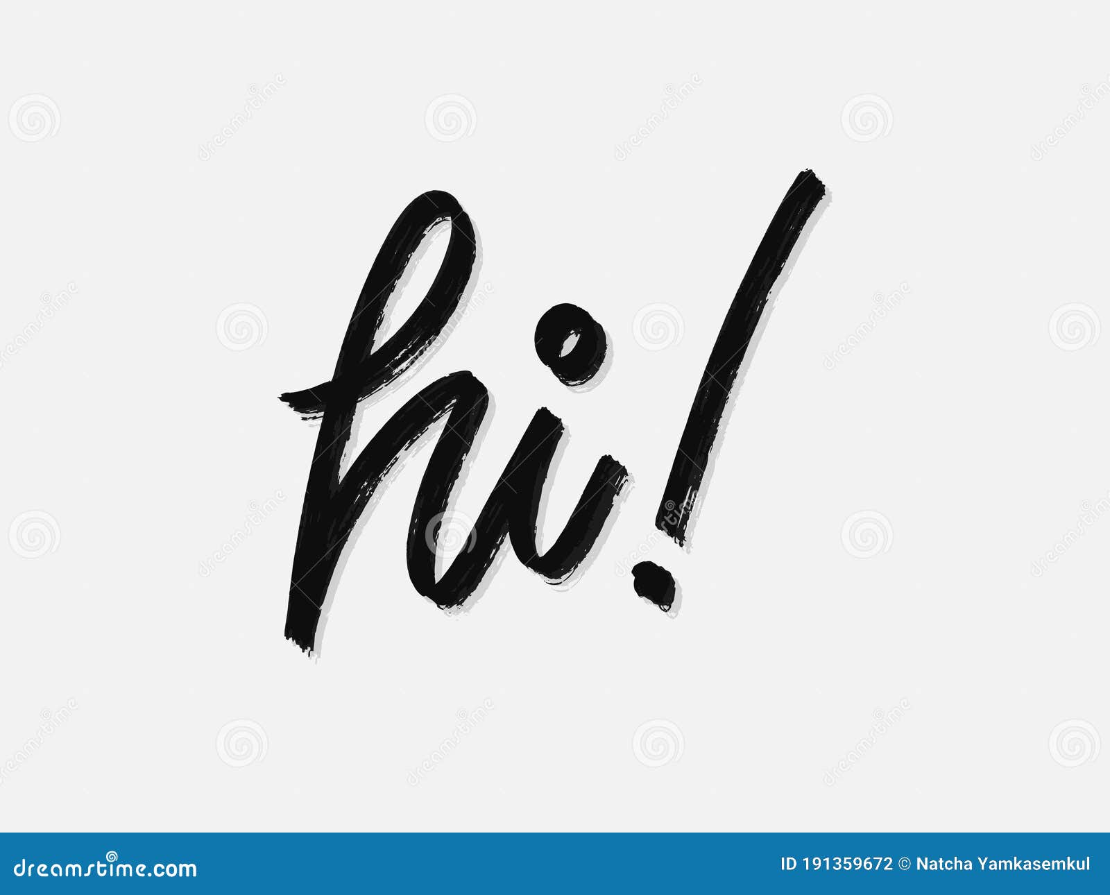 Hi, Hello, Greeting. Hand Written Lettering Isolated on White ...