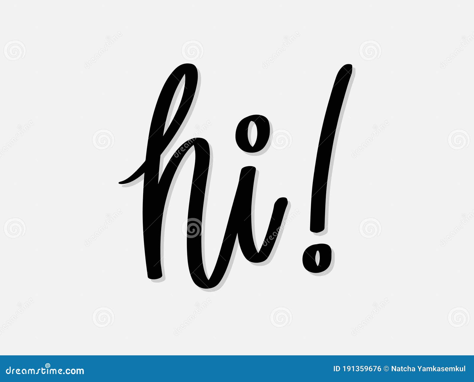 Hi, Hello, Greeting. Hand Written Lettering Isolated on White ...