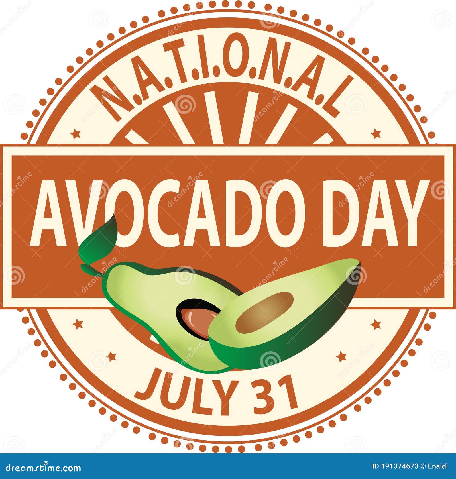 National Avocado Day Sifn and Sticker Stock Vector - Illustration of ...