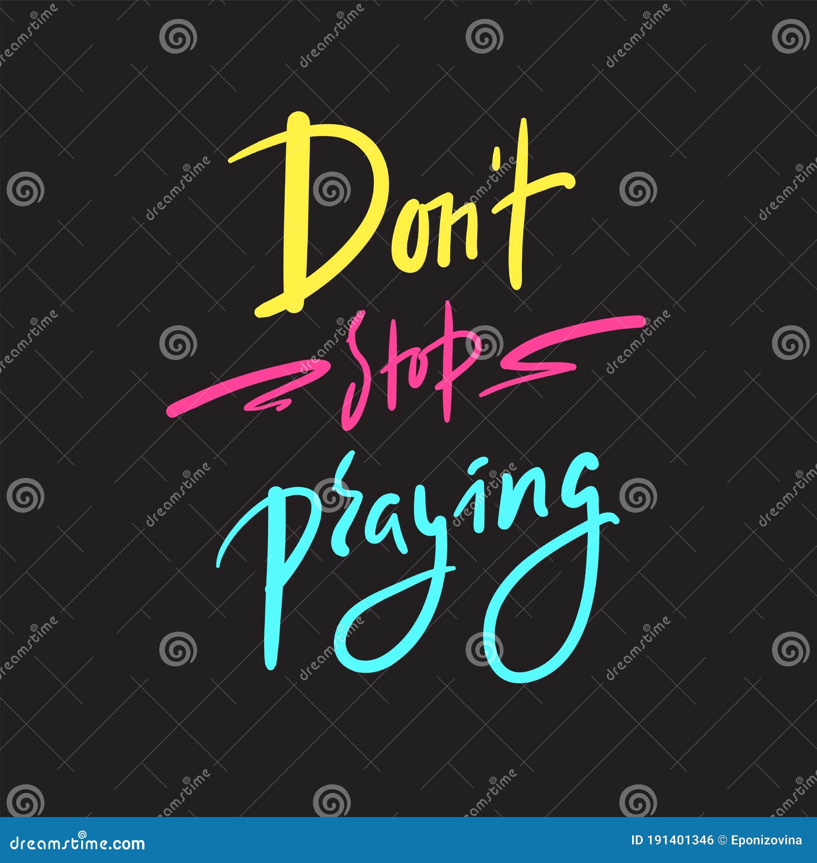 Praying - Inspire Motivational Religious Quote. Hand Drawn Beautiful ...