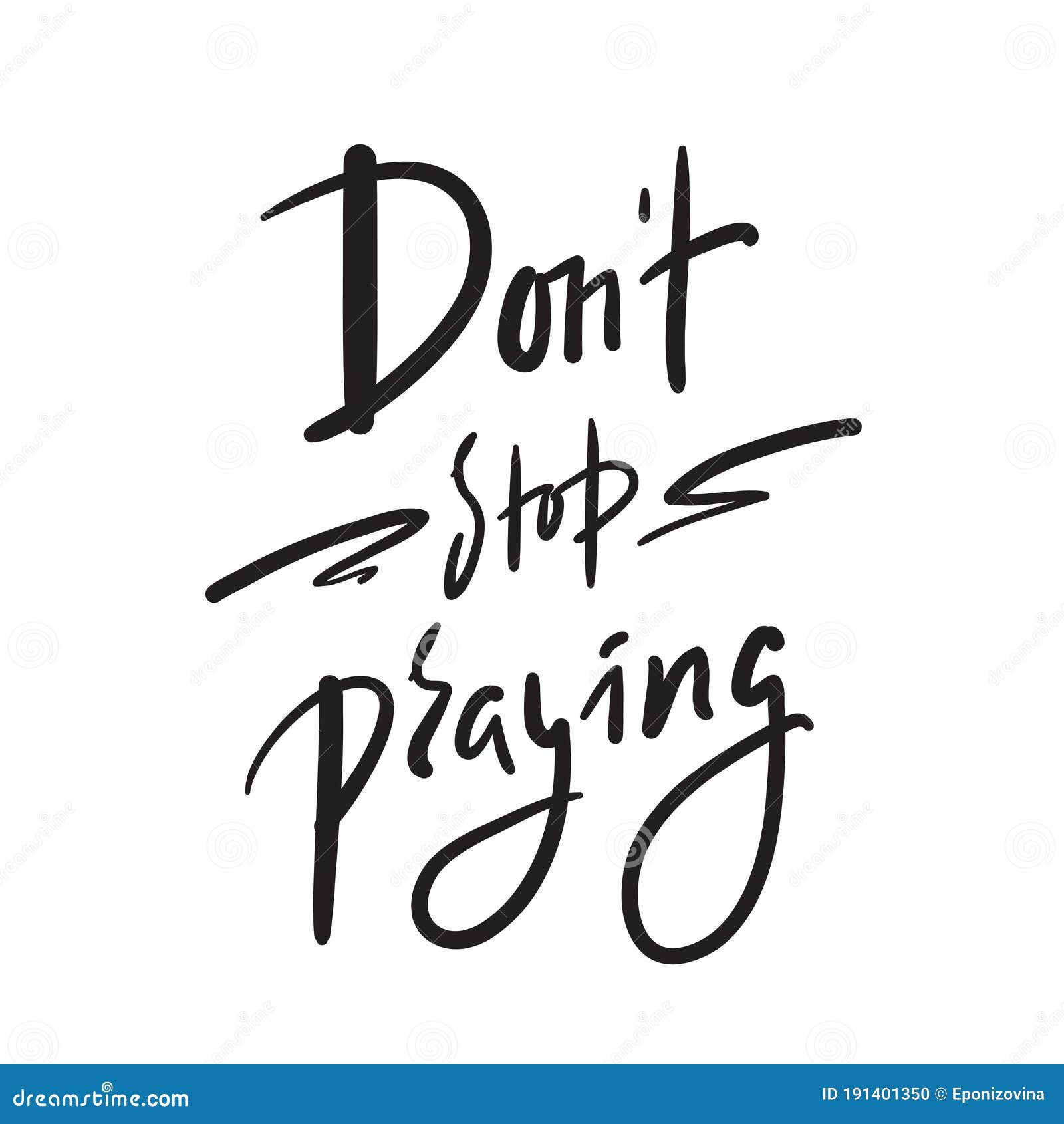 Praying - Inspire Motivational Religious Quote. Hand Drawn Beautiful ...