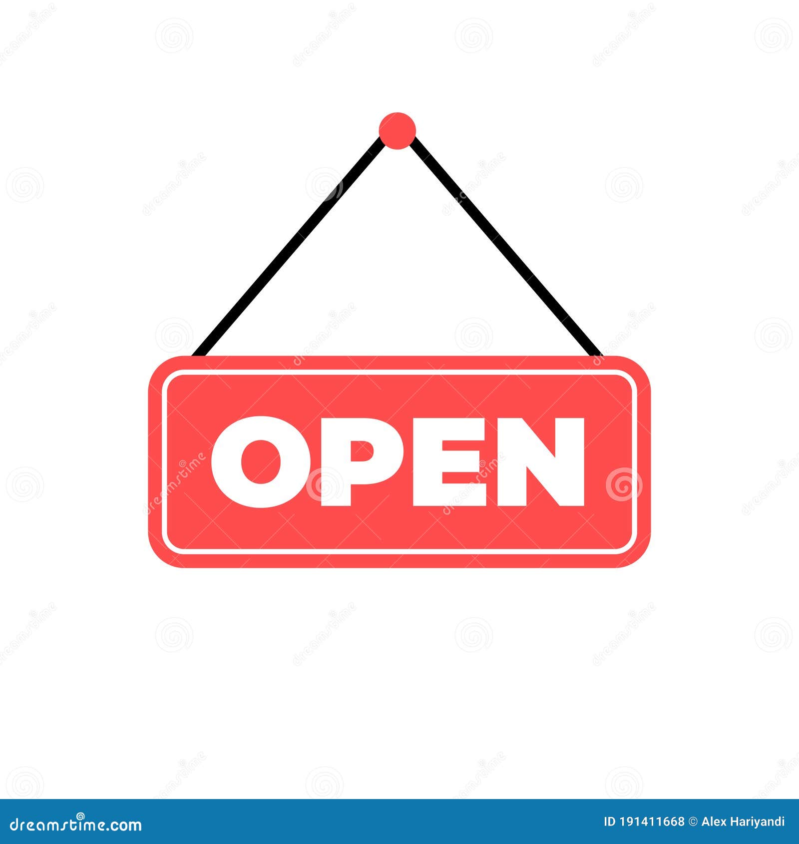 Open Board with Red Color Flat Design Stock Vector - Illustration of ...