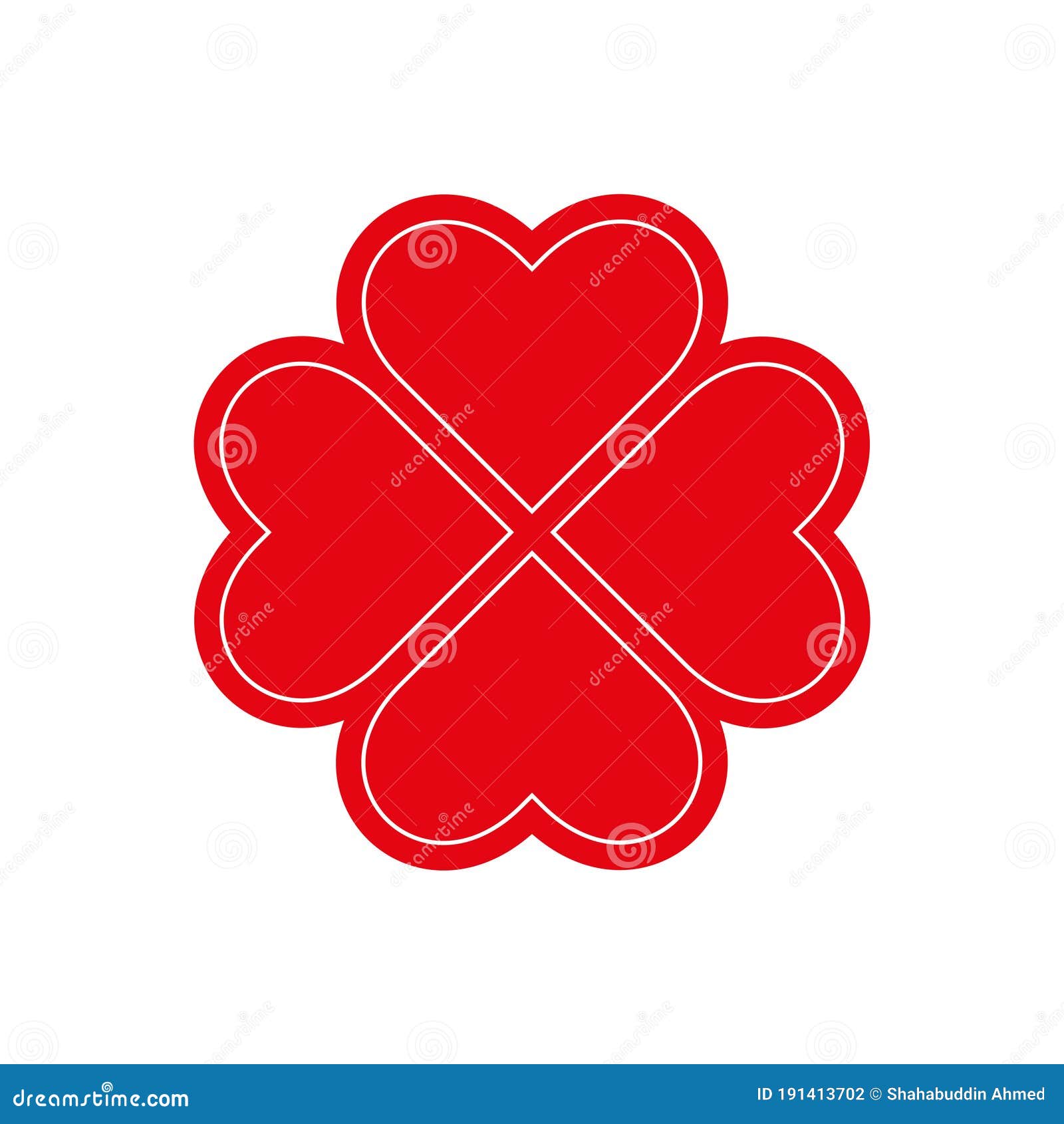 Four Hearts Together Logo Vector Illustration Stock Vector ...