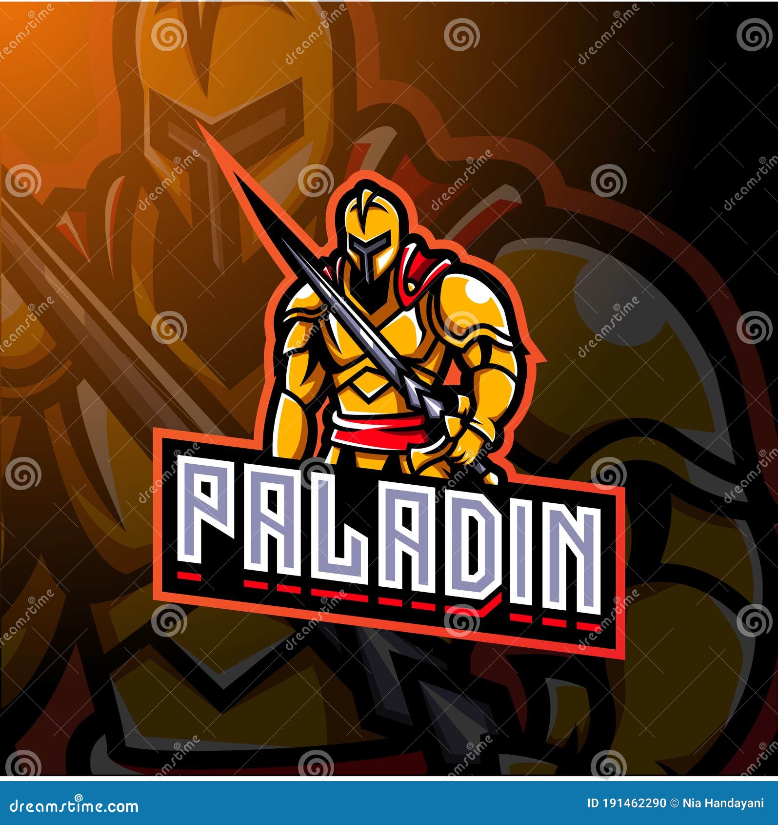 Paladin Esport Logo Mascot Design Cartoon Vector | CartoonDealer.com ...