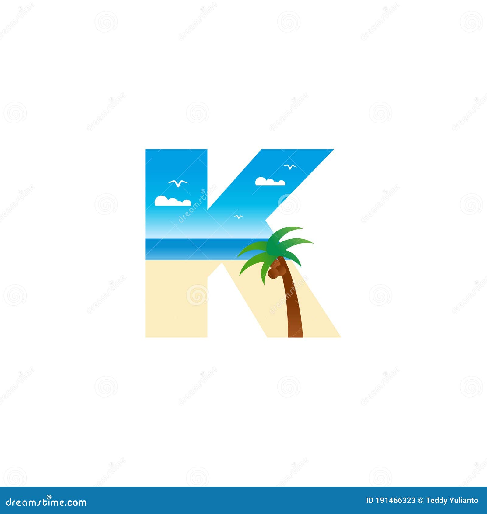 Exotic Initial K Beach Logo Stock Vector - Illustration of element ...