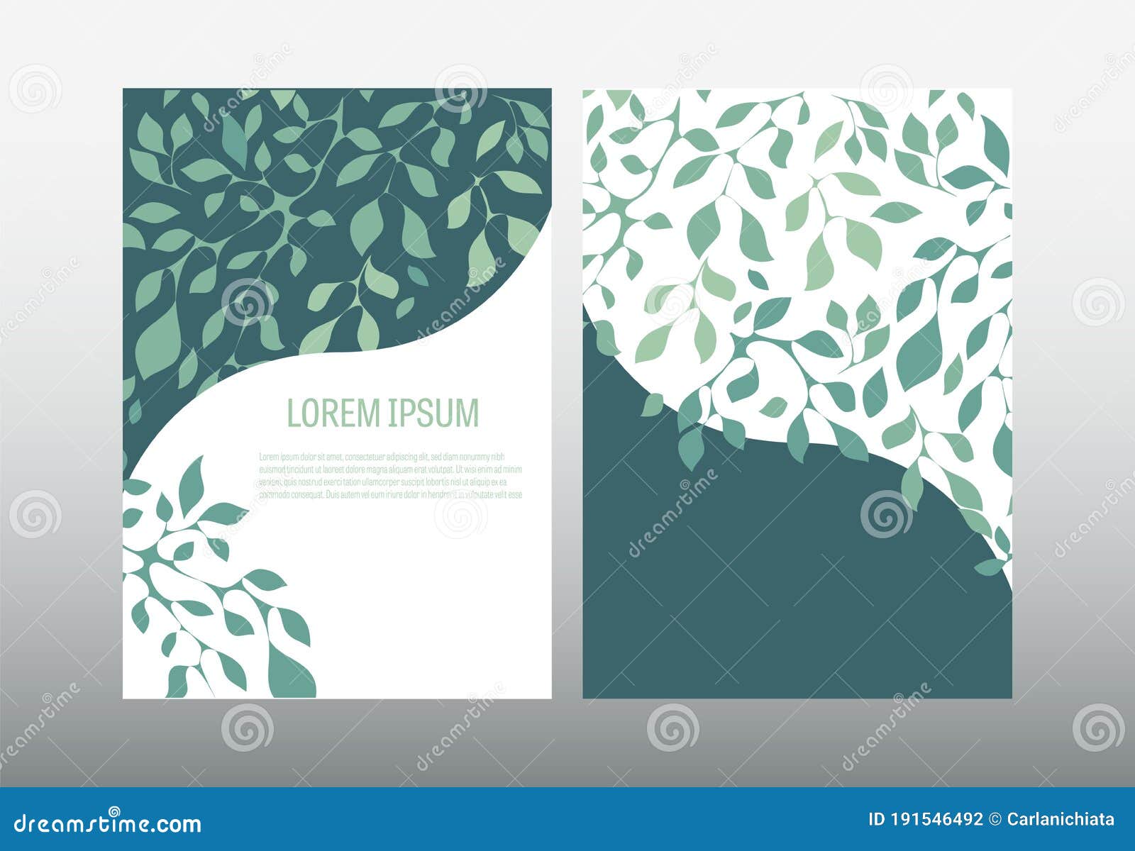 Business Report A4 Size Cover Design Template. Leaves in Organic Shape ...