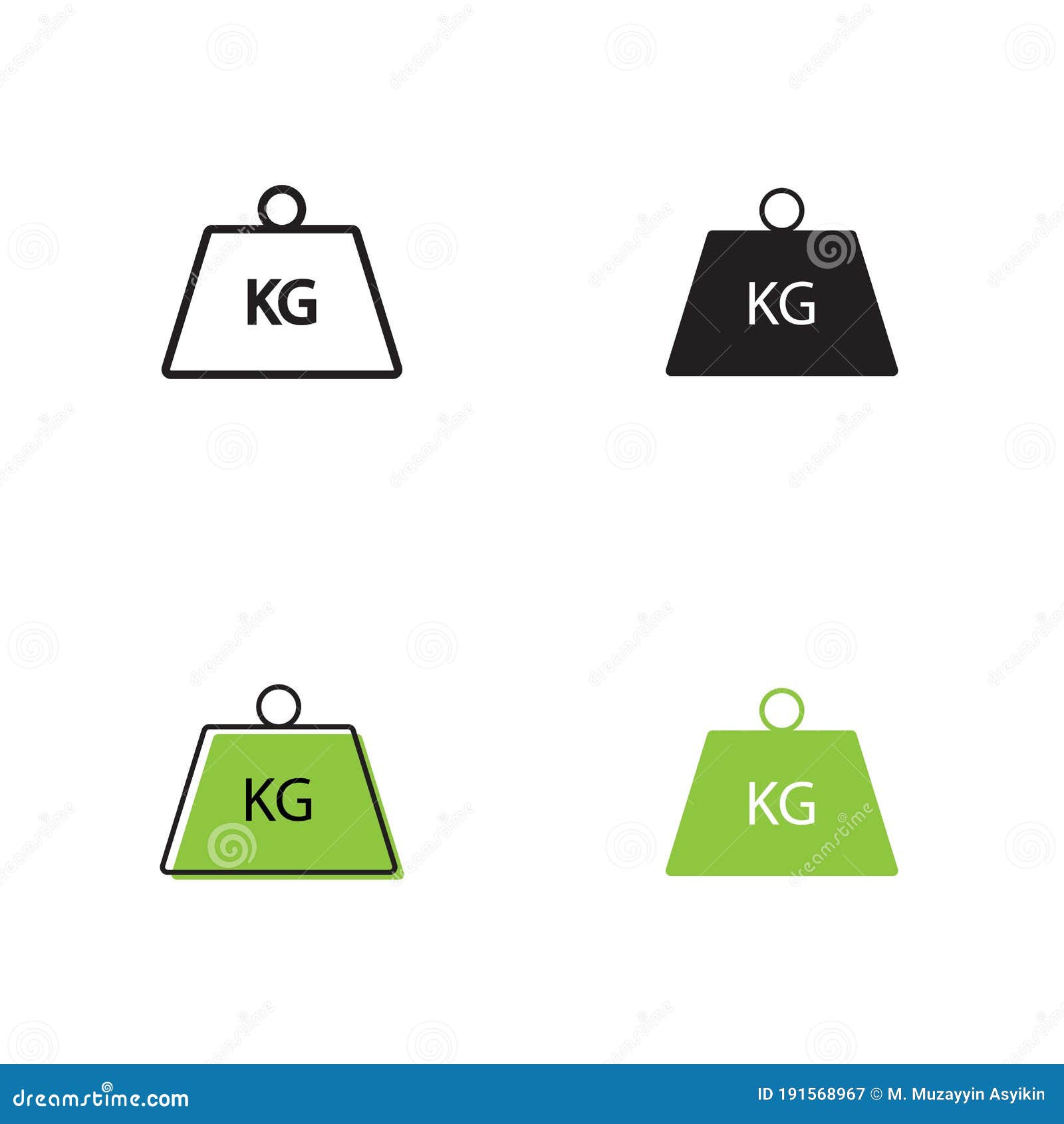 Simple Weight Kilogram Icon on White Background Stock Vector ...