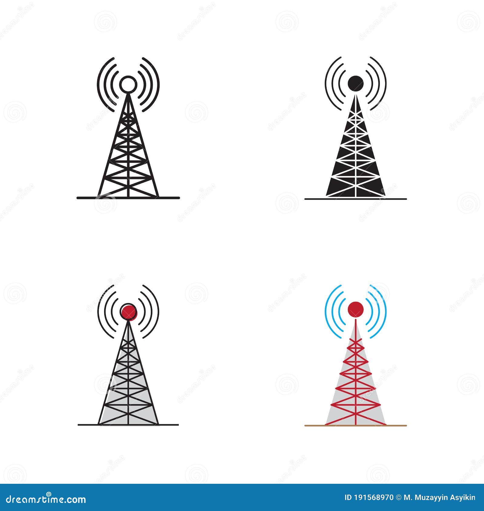 Antenna Types. Radio Frequency Wave Stock Photography | CartoonDealer ...
