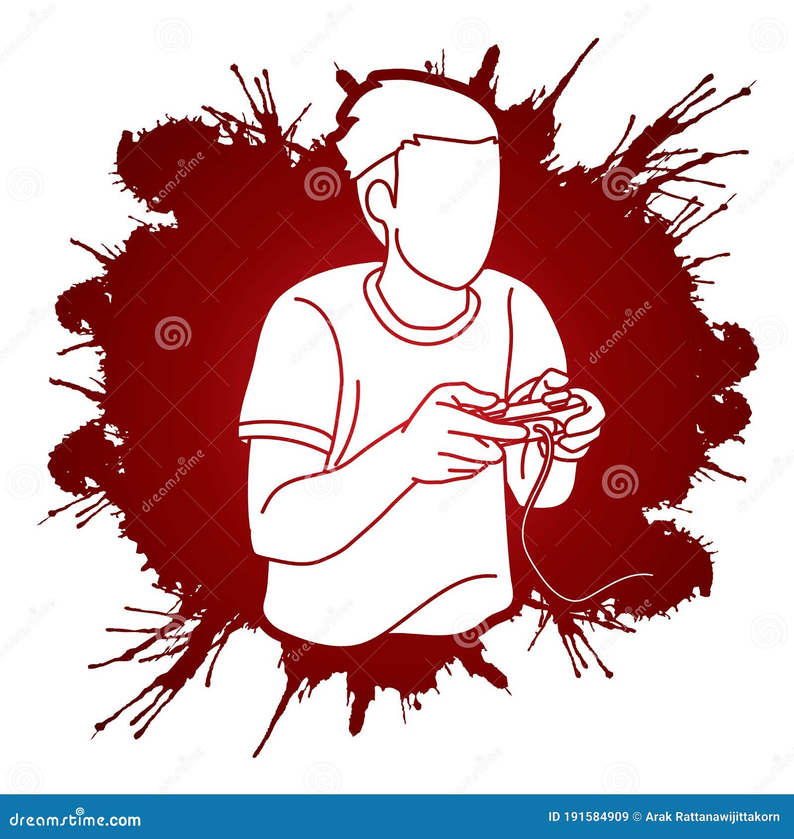 Man Playing Video Games Cartoon Graphic Vector Stock Vector ...