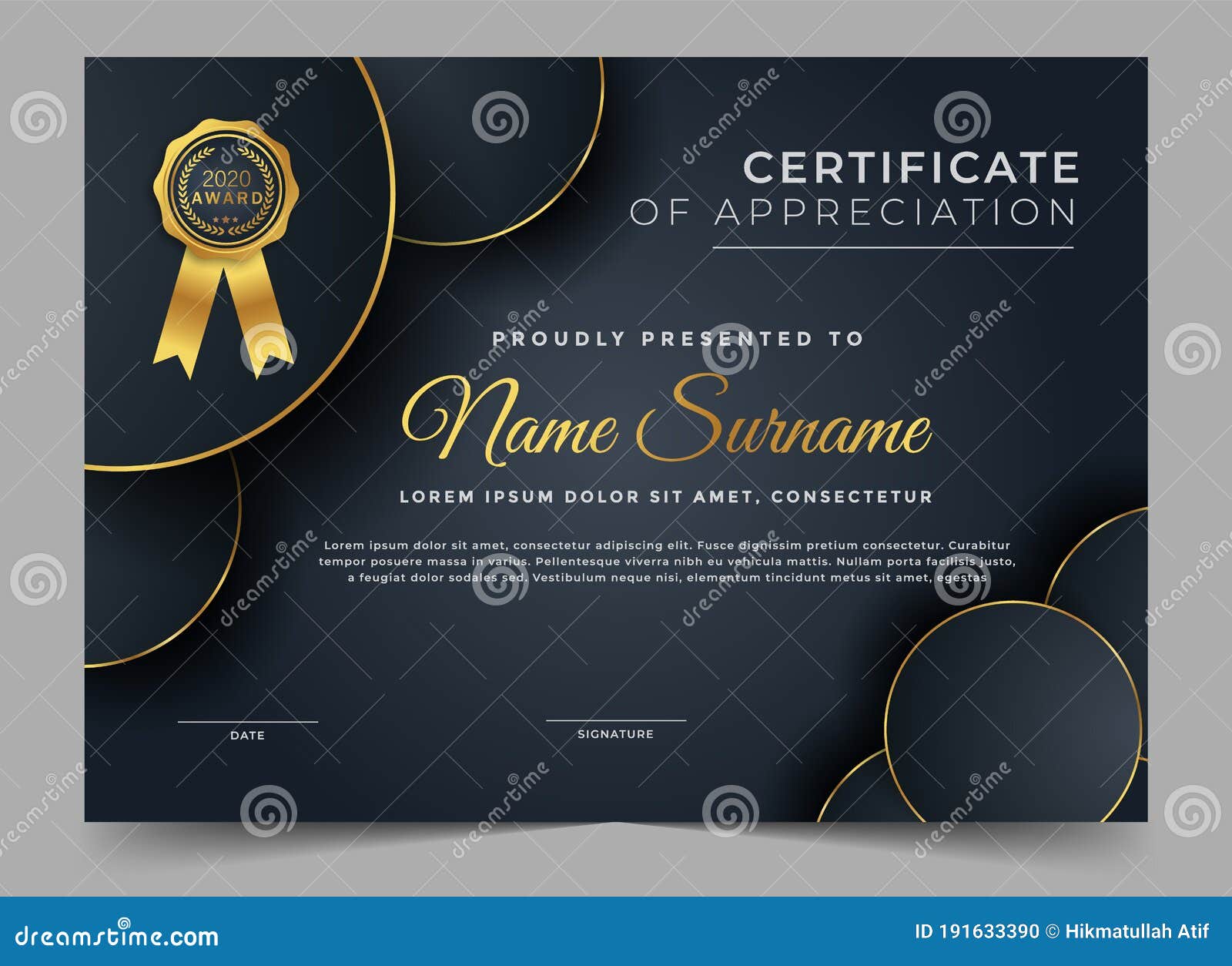 Modern Award Diploma Certificate Design Template Stock Vector ...