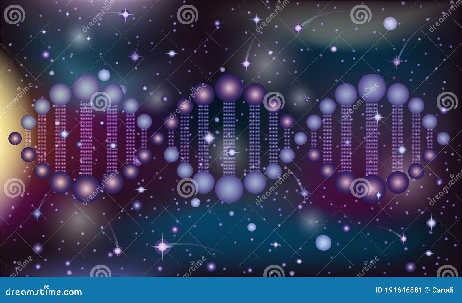 Deoxyribonucleic Acid DNA and Stars Sky Vector Stock Vector ...