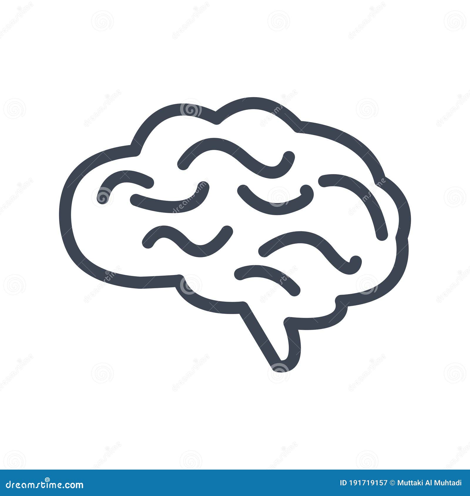 Human Think Brain Icon Vector Graphic Stock Vector - Illustration of ...