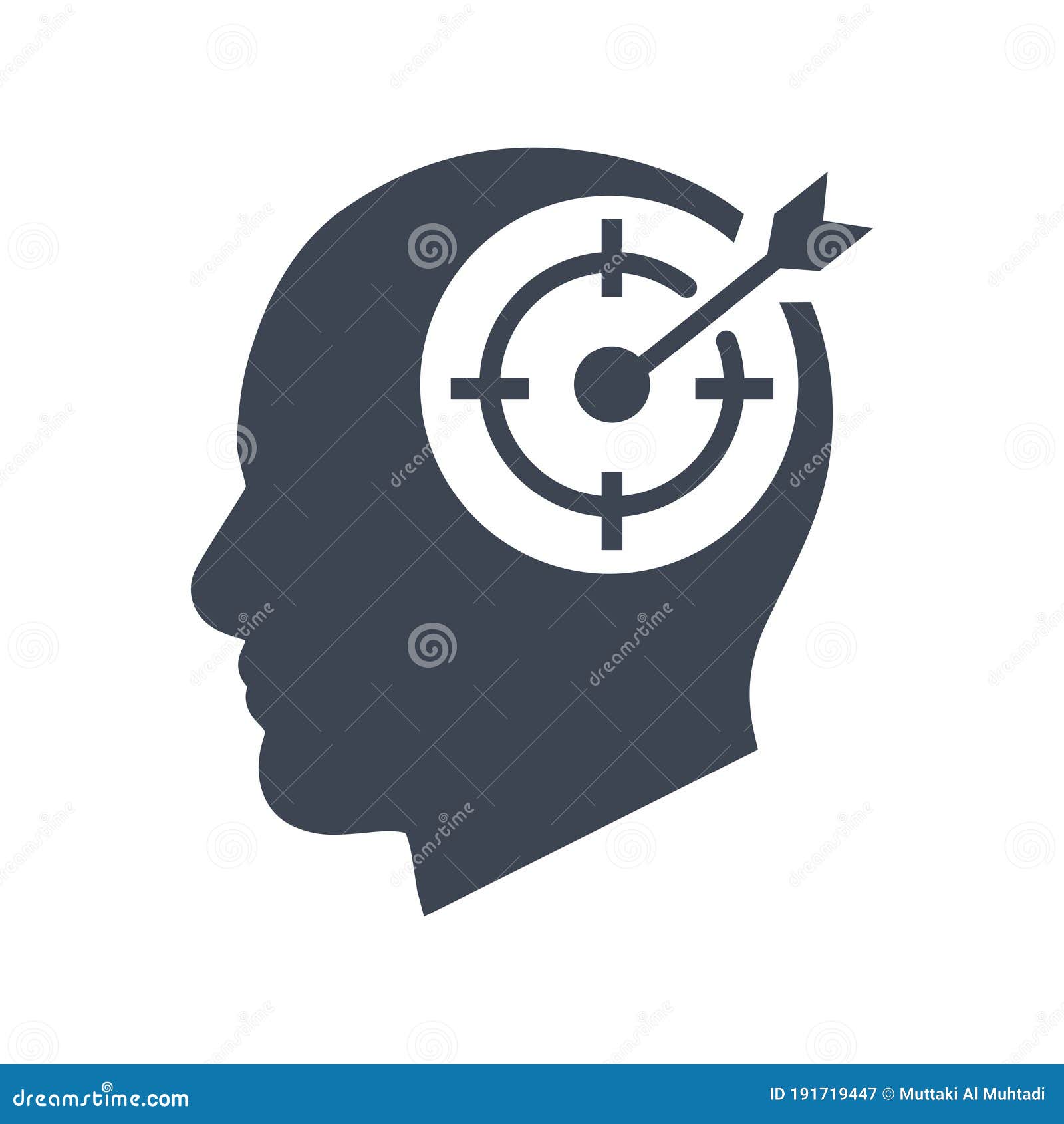 Thinking about Target Icon, Brain Goal Target Neon Icon Stock Vector ...