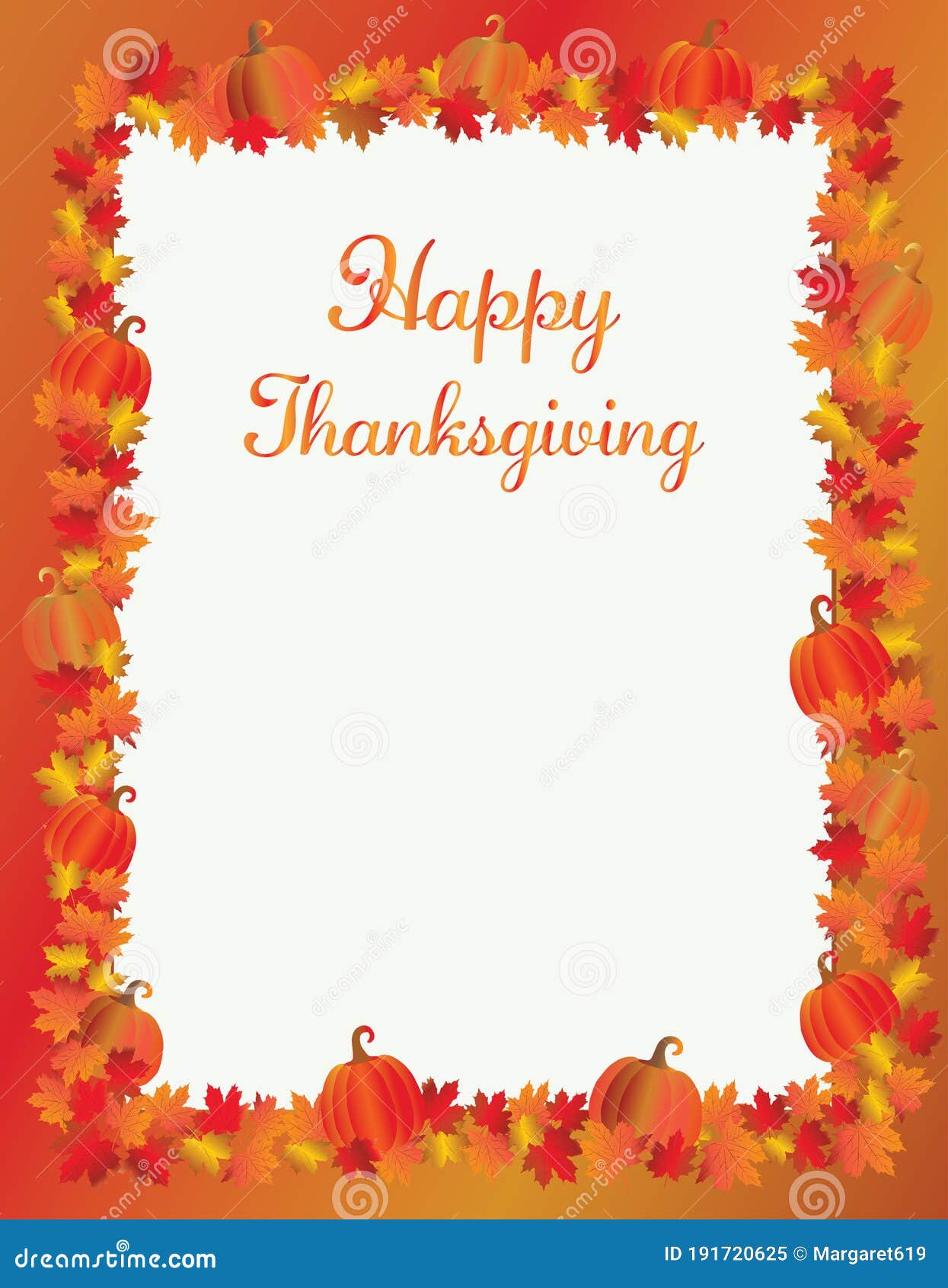 Thanksgiving Frame Isolated on White Background. Stock Vector ...