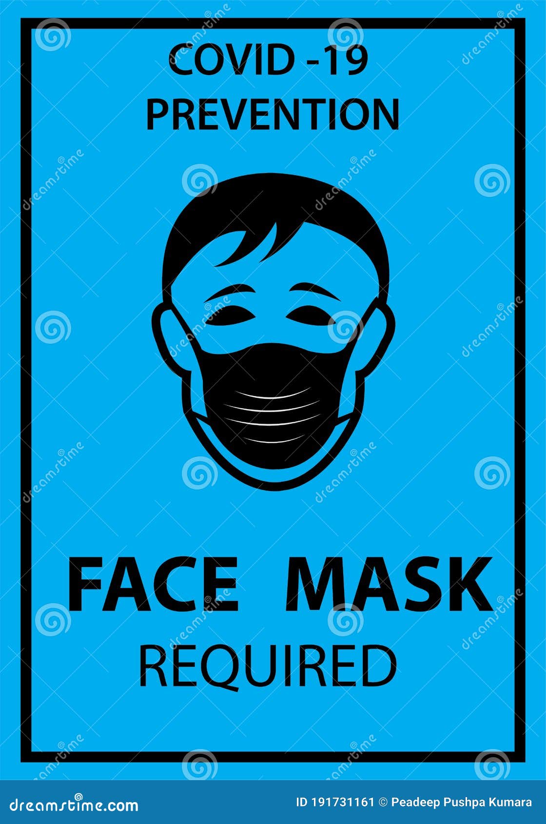 Face mask required stock vector. Illustration of black - 191731161
