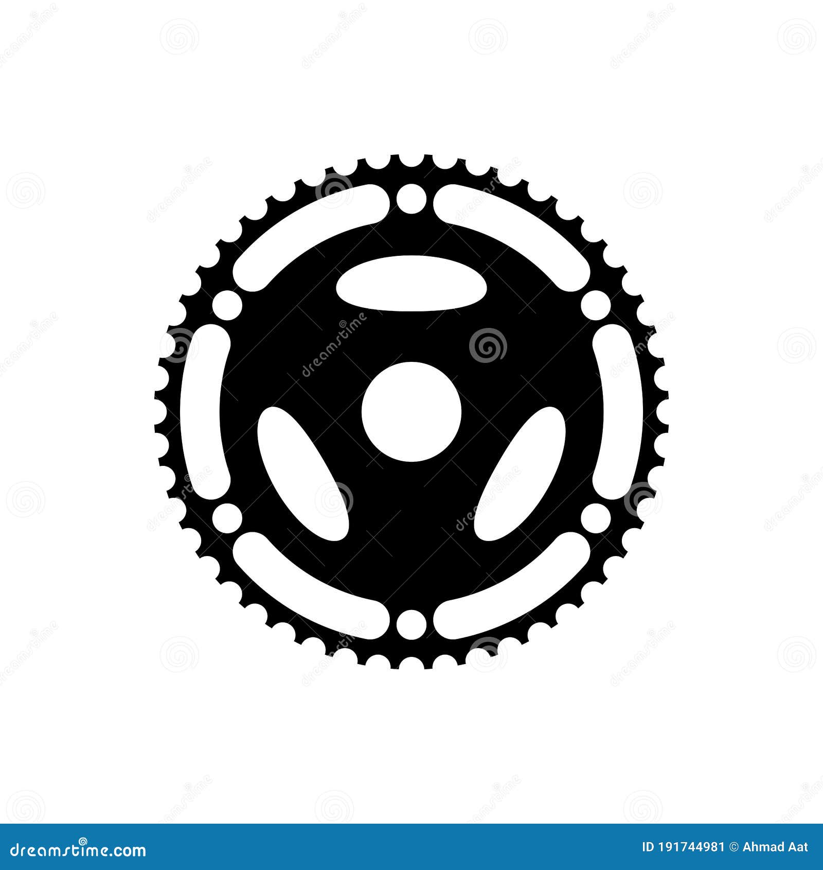Simple Flat Monochrome Bicycle Sprocket Icon. Chainrings, Bike Gear ...