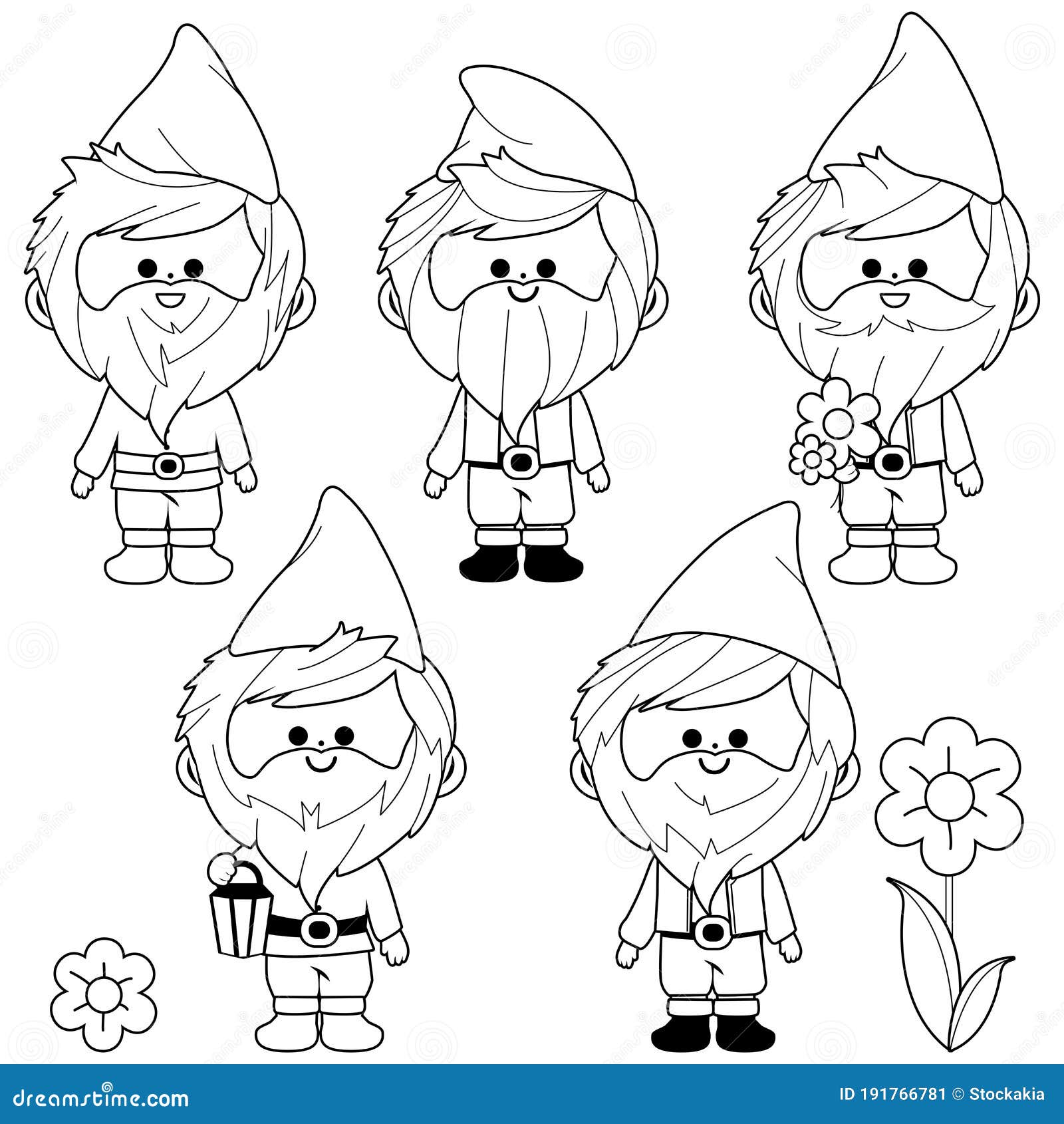 Garden Gnomes Emotions. Cute Dwarf Characters Avatar, Happy, Funny And ...