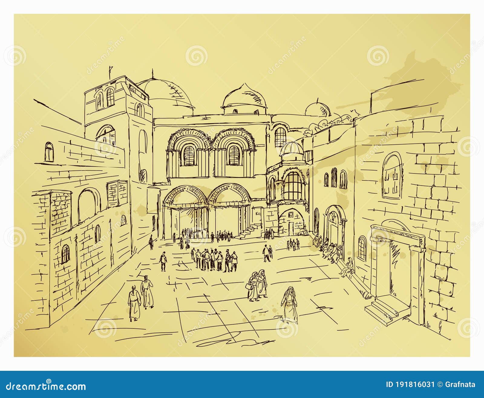 Church of the Holy Sepulchre in Jerusalem. Stock Vector - Illustration ...