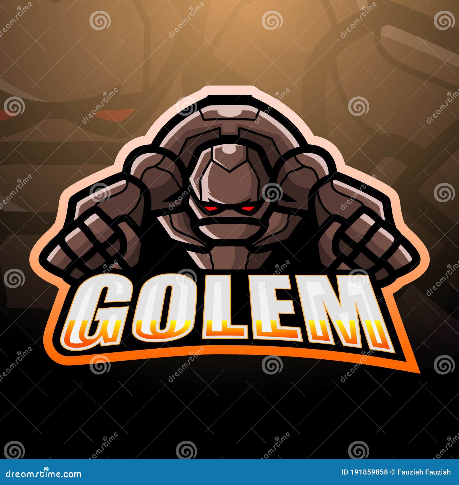 Golem Mascot Esport Logo Design Stock Vector - Illustration of monster ...