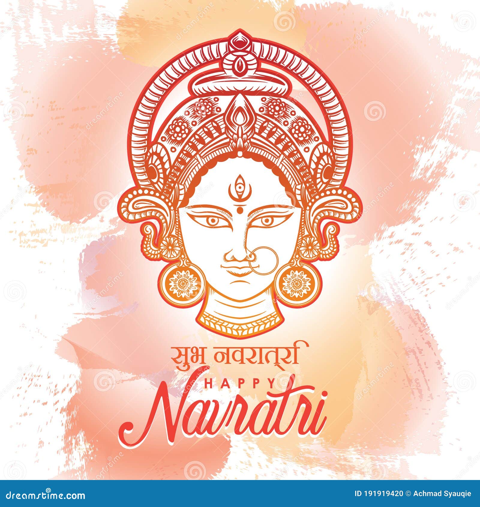 Vector Illustration of Happy Navratri, Durga Pooja, Maa Durga, Indian ...