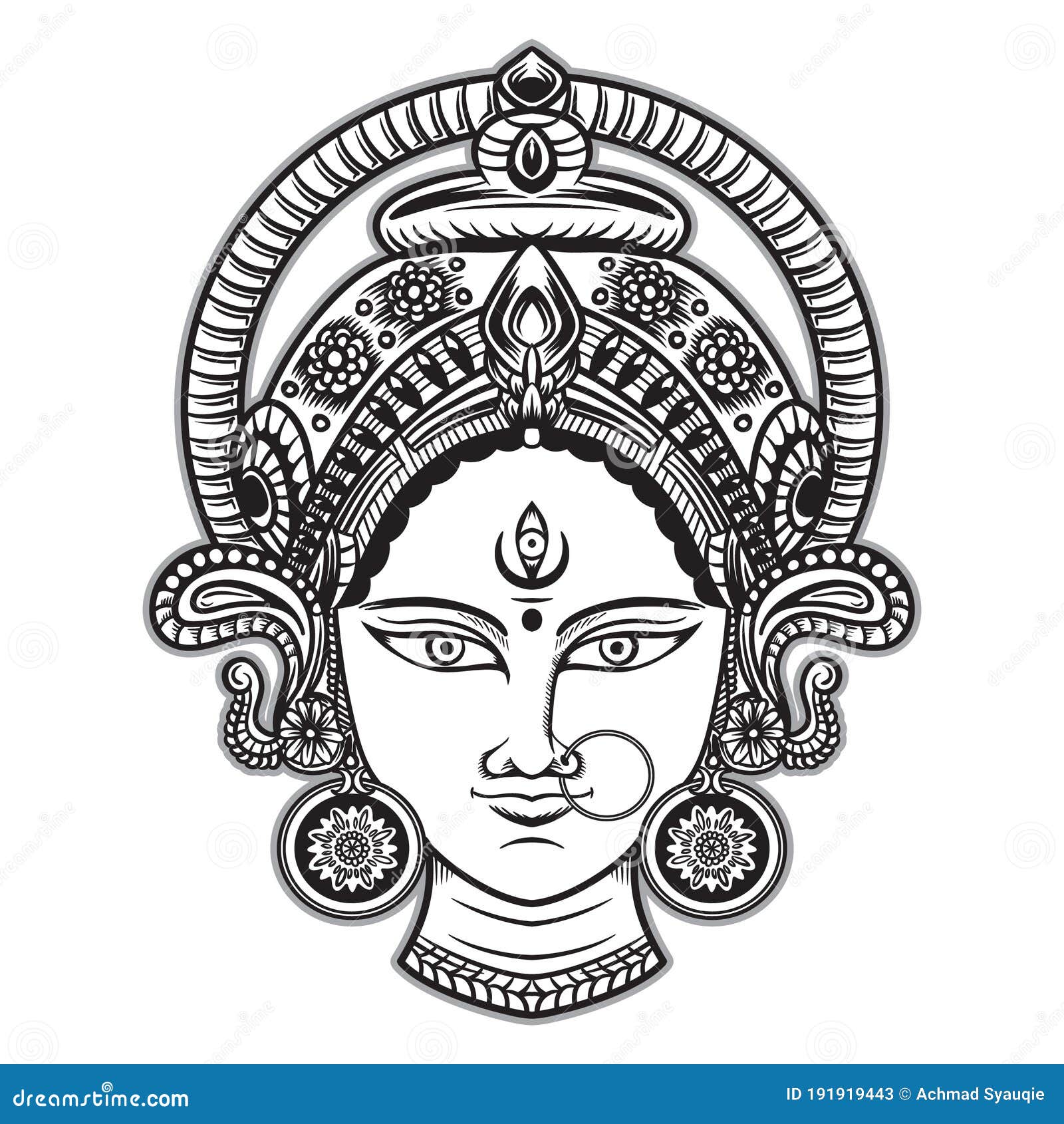 Vector Illustration Of Happy Navratri, Durga Pooja, Maa Durga, Indian ...