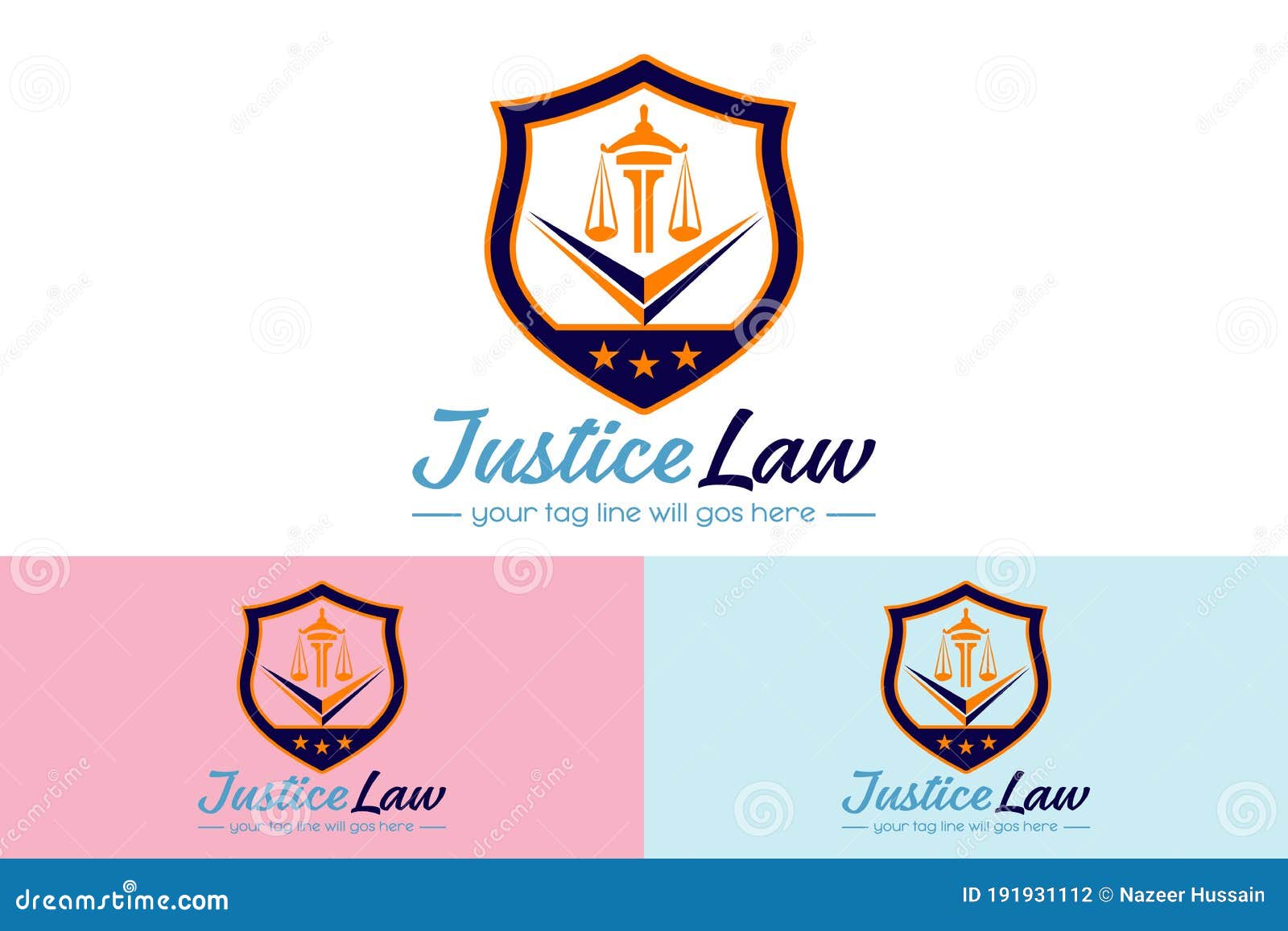 Justice Law Logo Design Template Stock Vector - Illustration of lawful ...