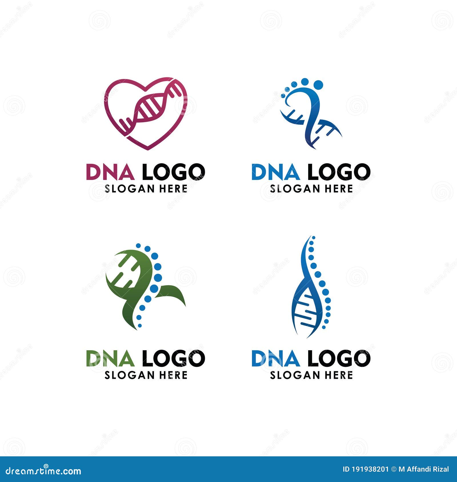 People DNA Logo Design Vector Template Collection Stock Vector ...