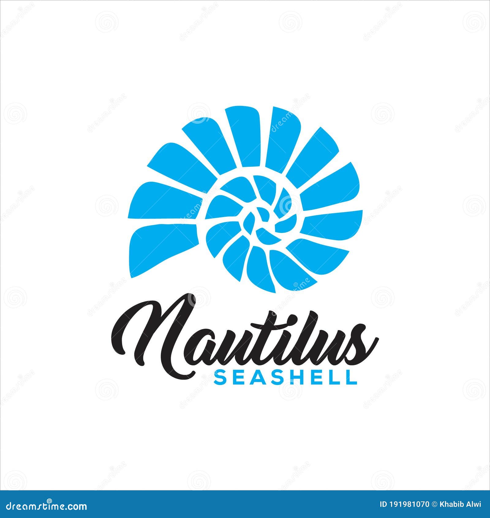 Nautilus Seashell Logo Exclusive Logo Design Inspiration Stock Vector ...