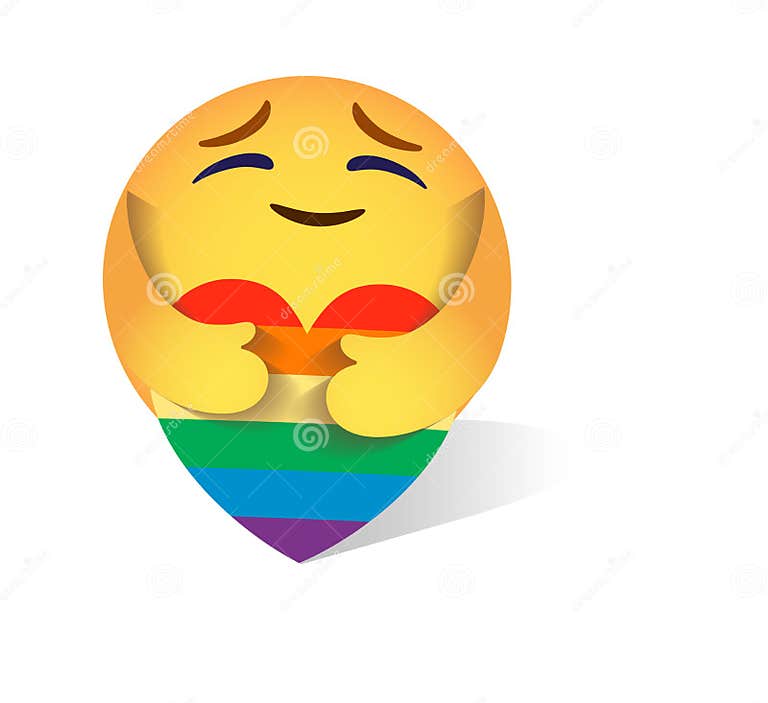LGBT Community Symbol. Emoji, Emoticon Vector, Round Yellow Cartoon ...
