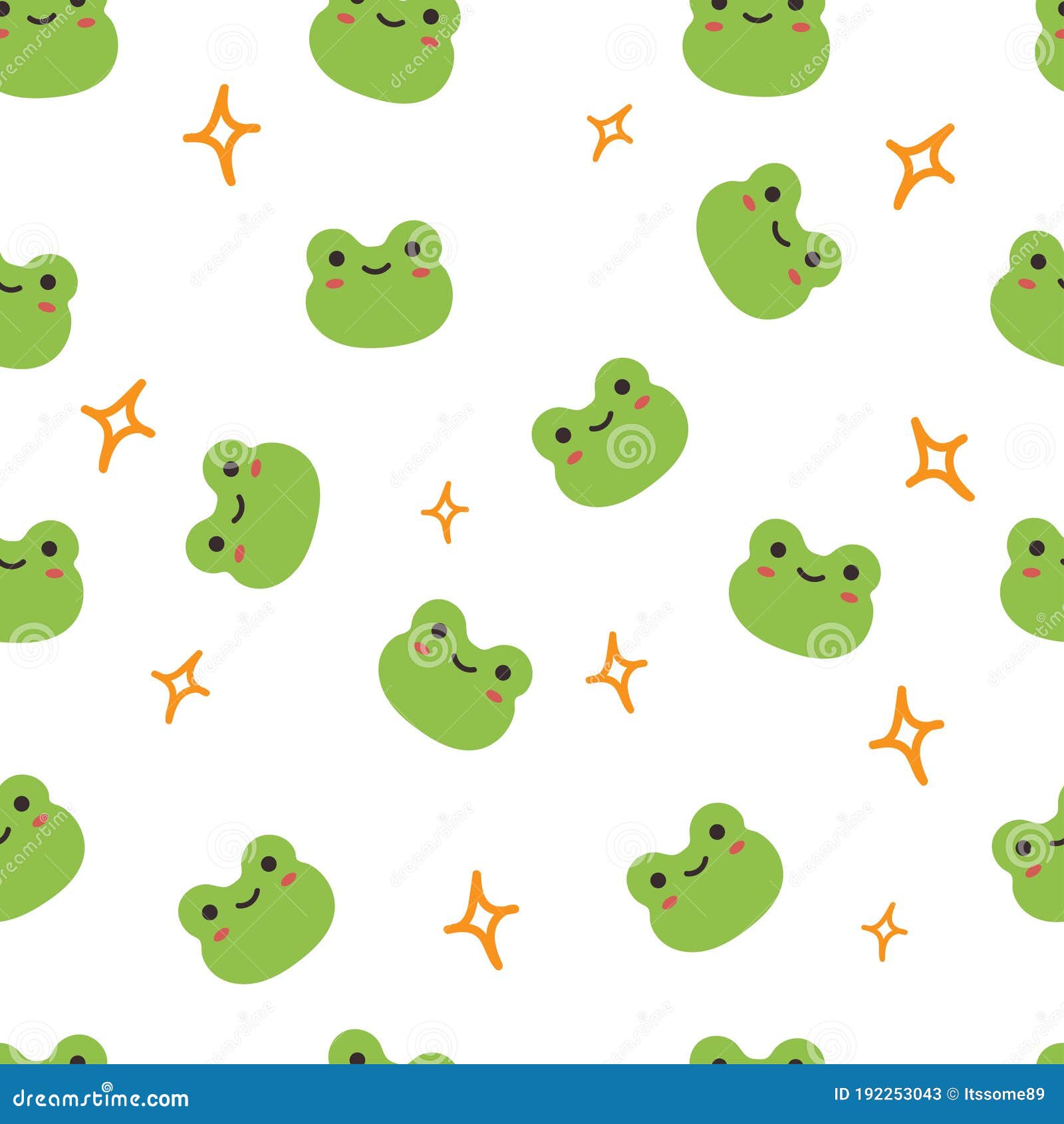 Seamless Pattern Hand Drawn Cute Frog with Pastel Background. for ...
