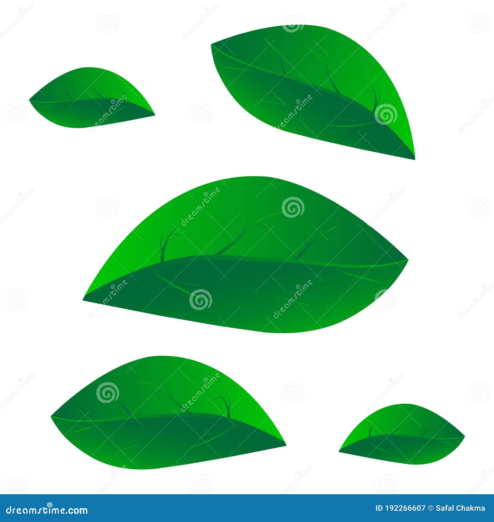 Green 3D Leaf Vector Illustration. Stock Vector - Illustration of ...