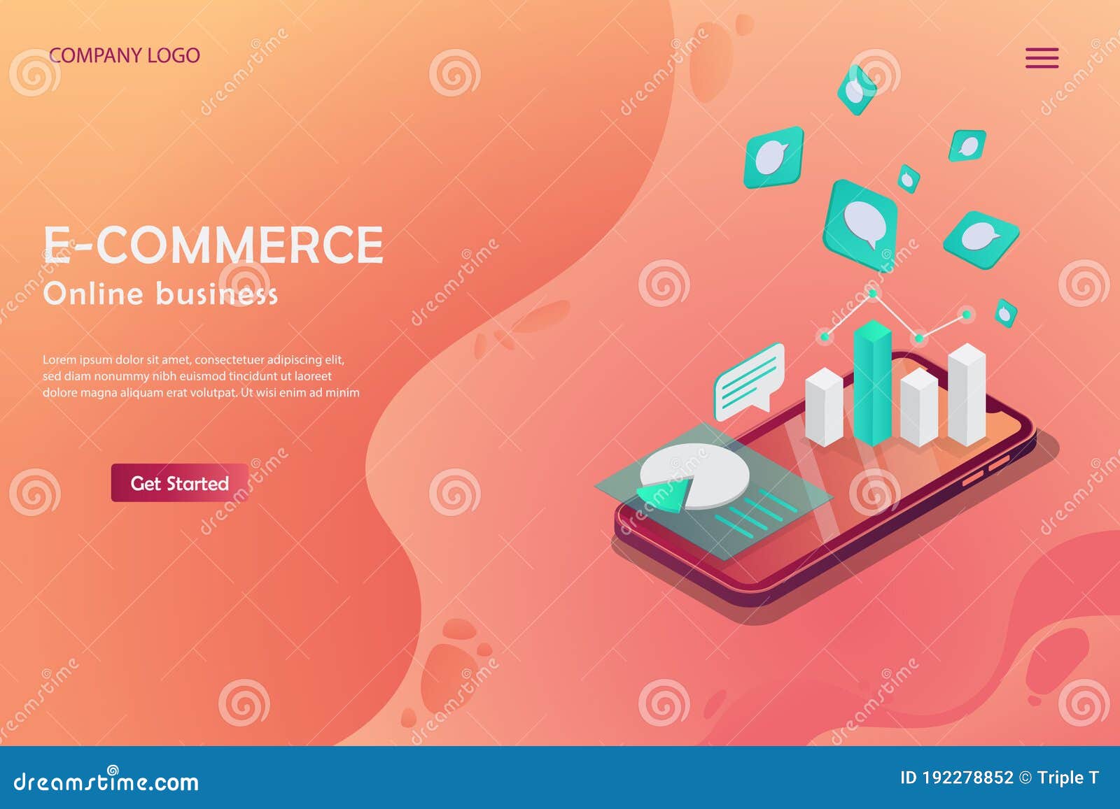 Online E-commerce Isometric Flat Design.Concept Business Strategy Stock ...