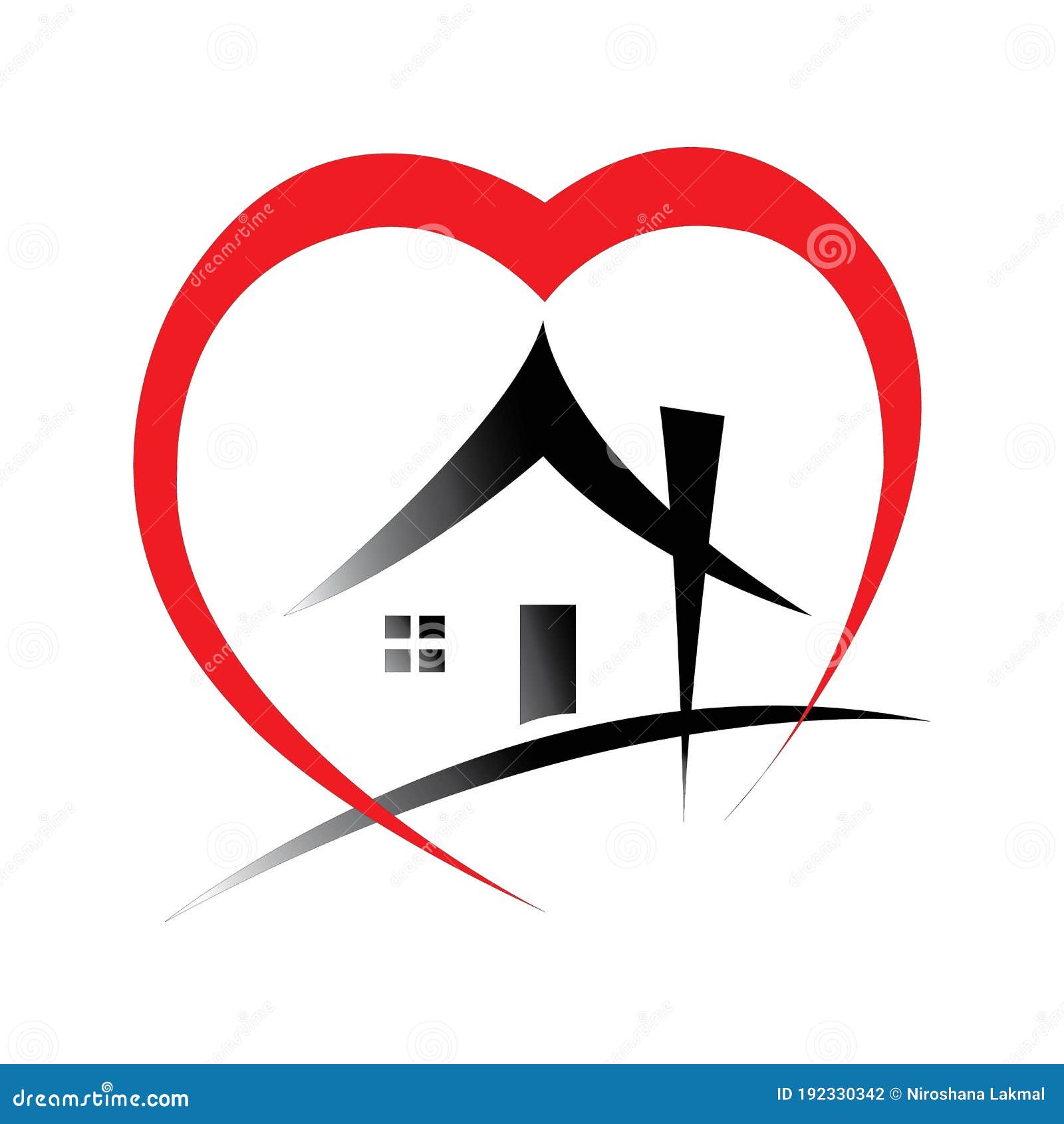 House heart creative logo stock illustration. Illustration of design ...