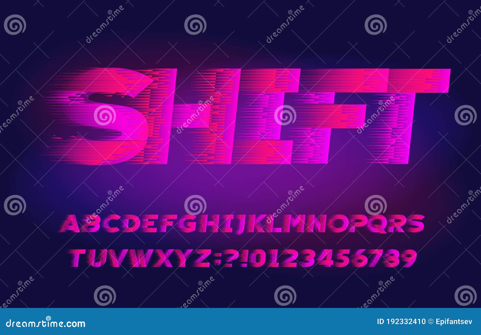 Shift Alphabet Font. Fast Speed Effect Letters and Numbers. Abstract ...