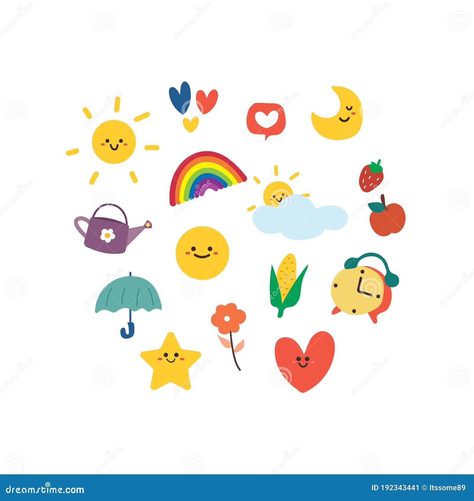 Cute Icon for Kids, Sticker Stock Vector - Illustration of strawberry ...