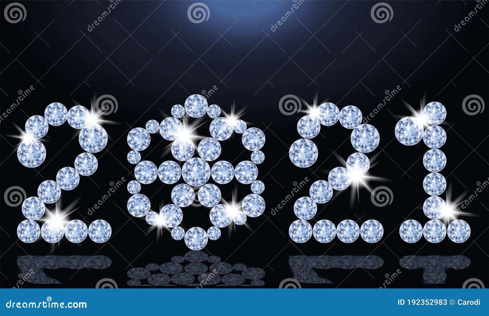 Diamond New 2021 Year Card with Snowflake Stock Vector - Illustration ...
