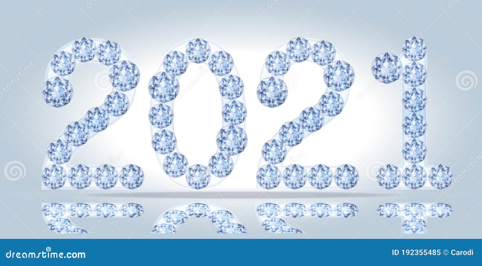 Diamond New 2021 Year Card with Snowflake, Stock Vector - Illustration ...