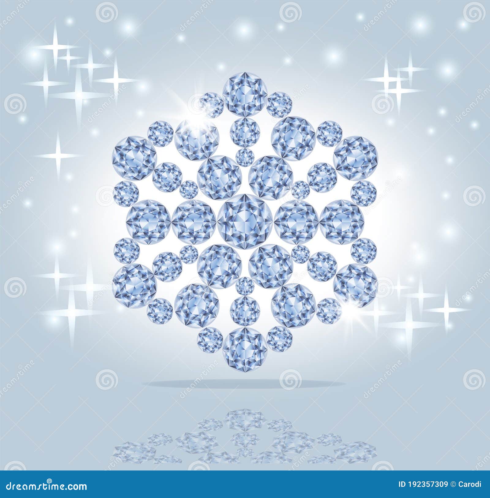 Diamond Snowflake Greeting Card, Vector Stock Vector - Illustration of ...