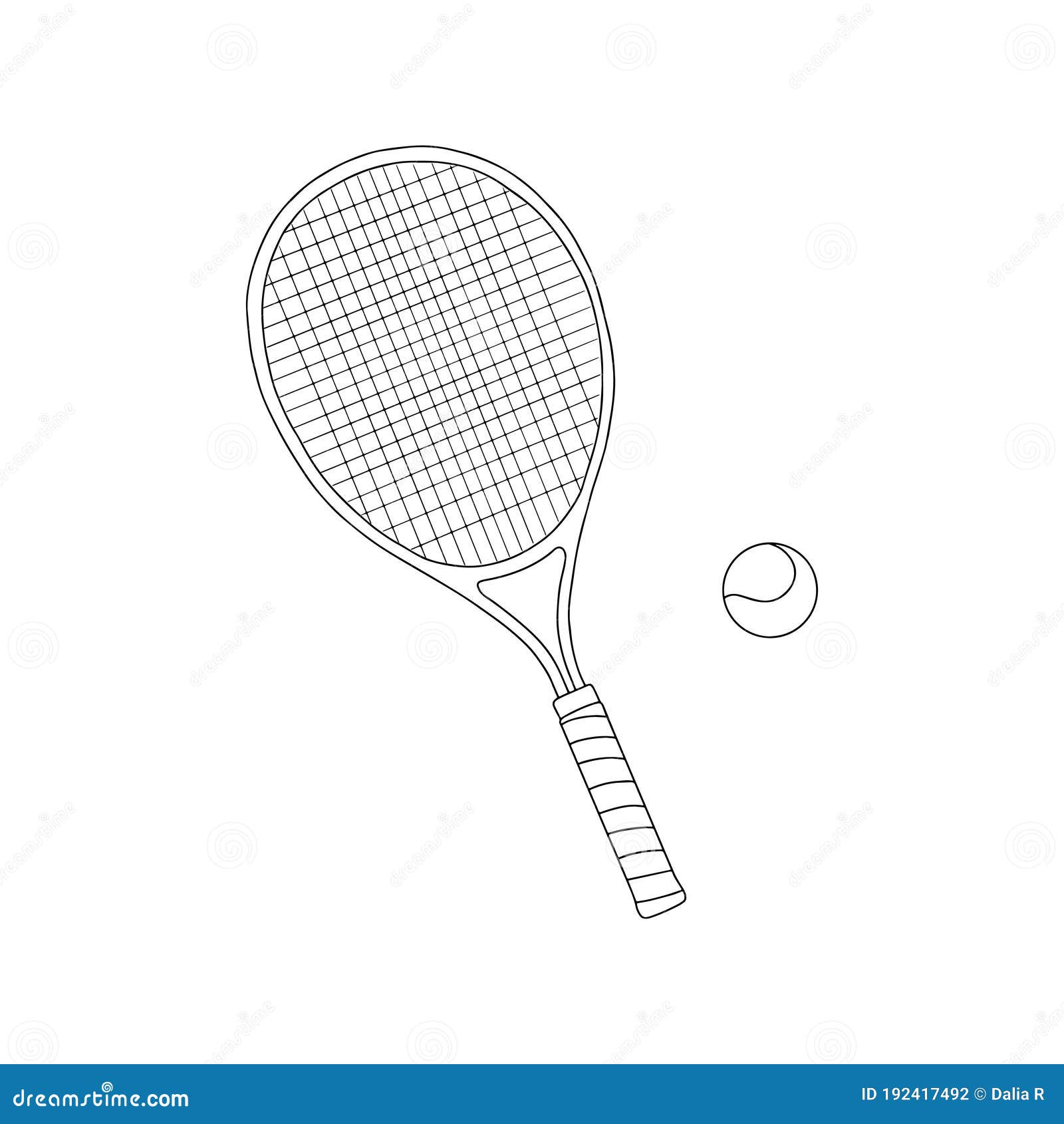 Illustration of Tennis Racket and Tennis Ball. Stock Vector ...