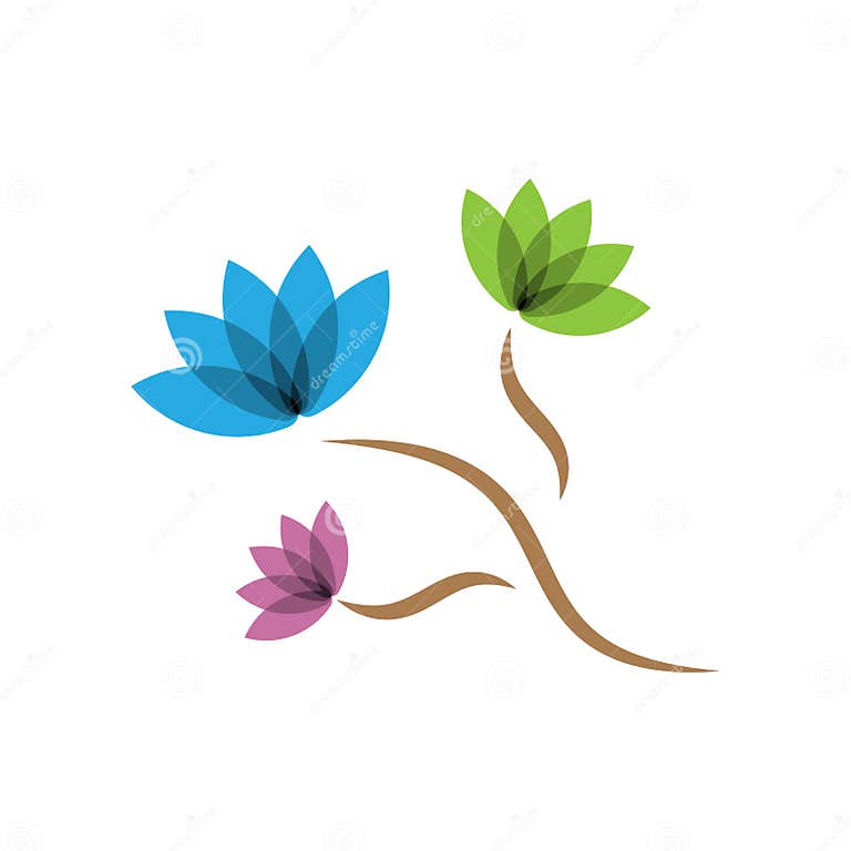 Abstract Flower Shape Logo Vector Stock Vector - Illustration of ...