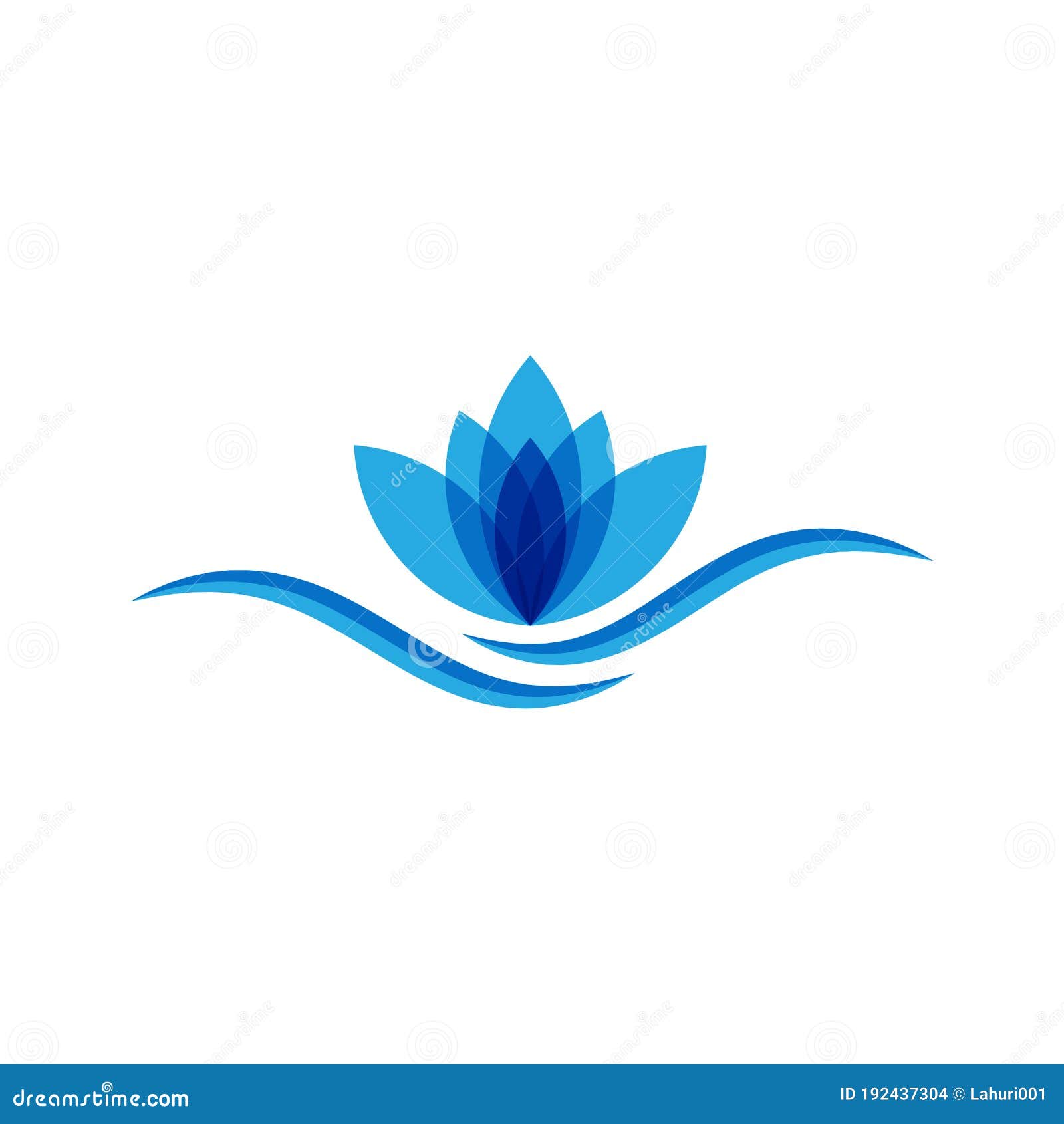 Abstract Lotus Flower Logo Vector Blue Color Stock Vector ...