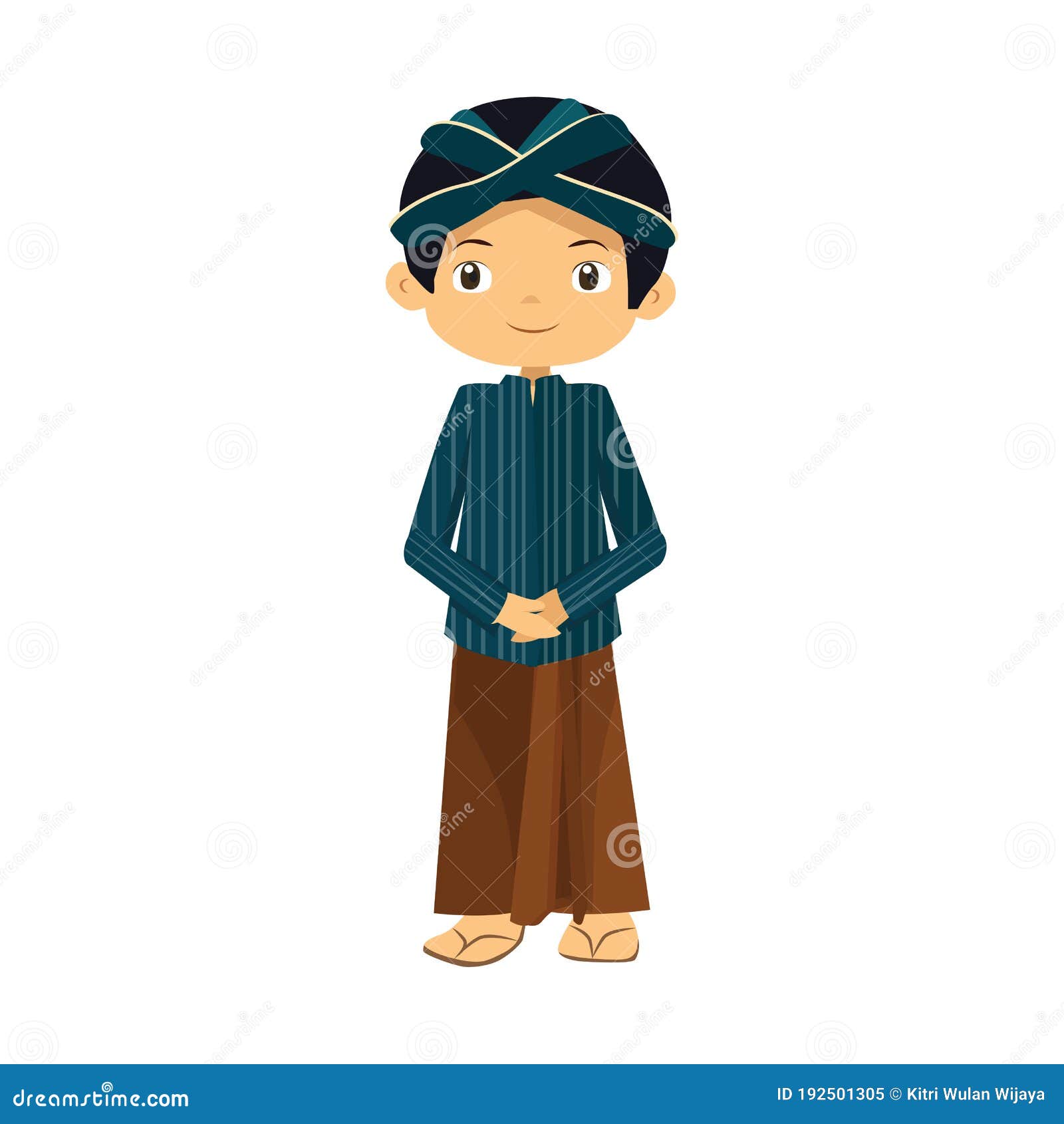 Javanese Male, Indonesia People Outfit Stock Vector - Illustration of ...