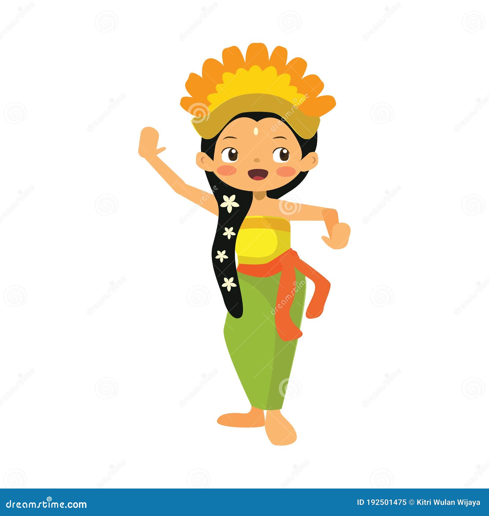 Bali Boy Cute Cartoon Character Set | CartoonDealer.com #160513555