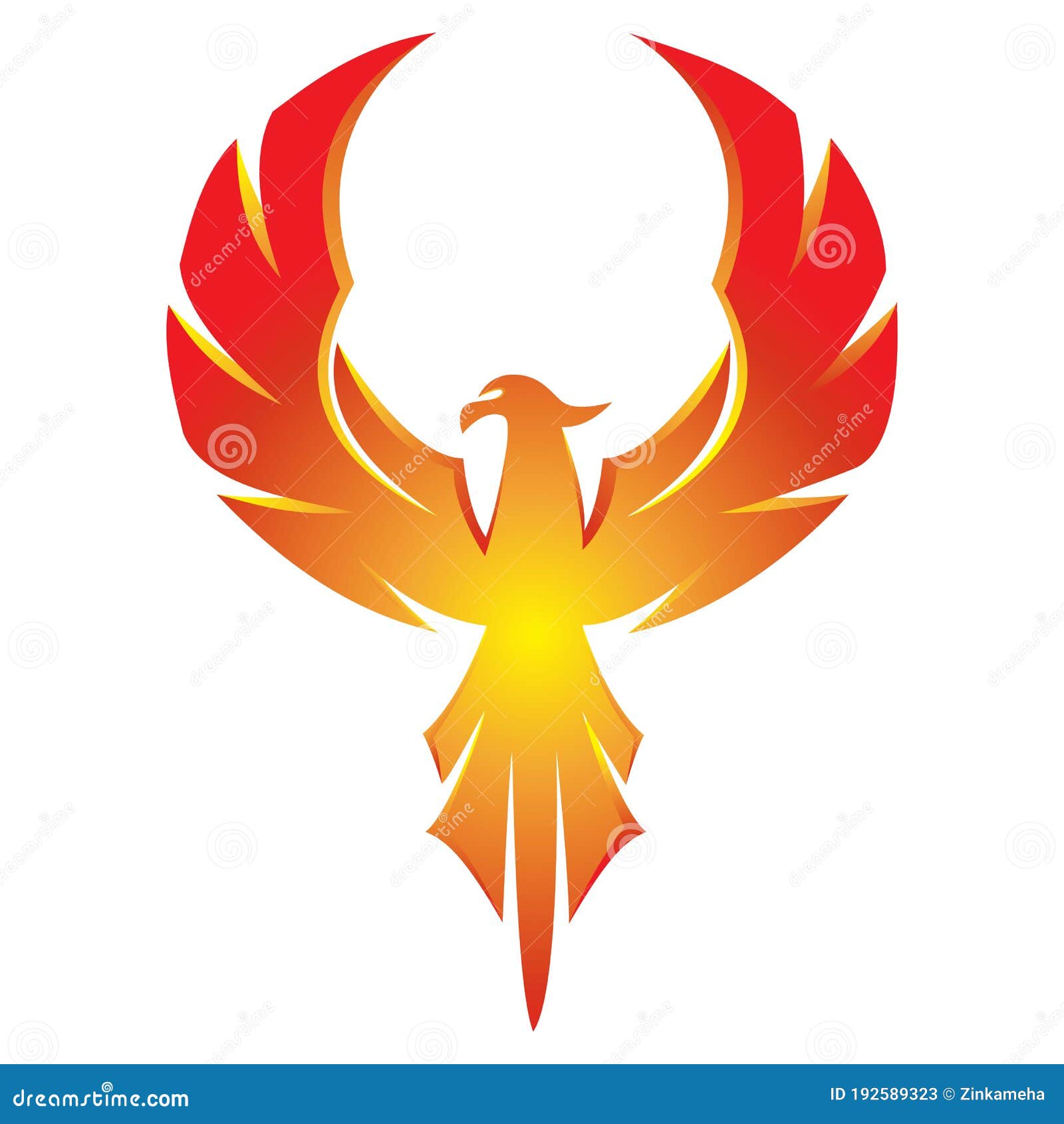 Phoenix Or Eagle With Crown Logo Vector | CartoonDealer.com #221455536